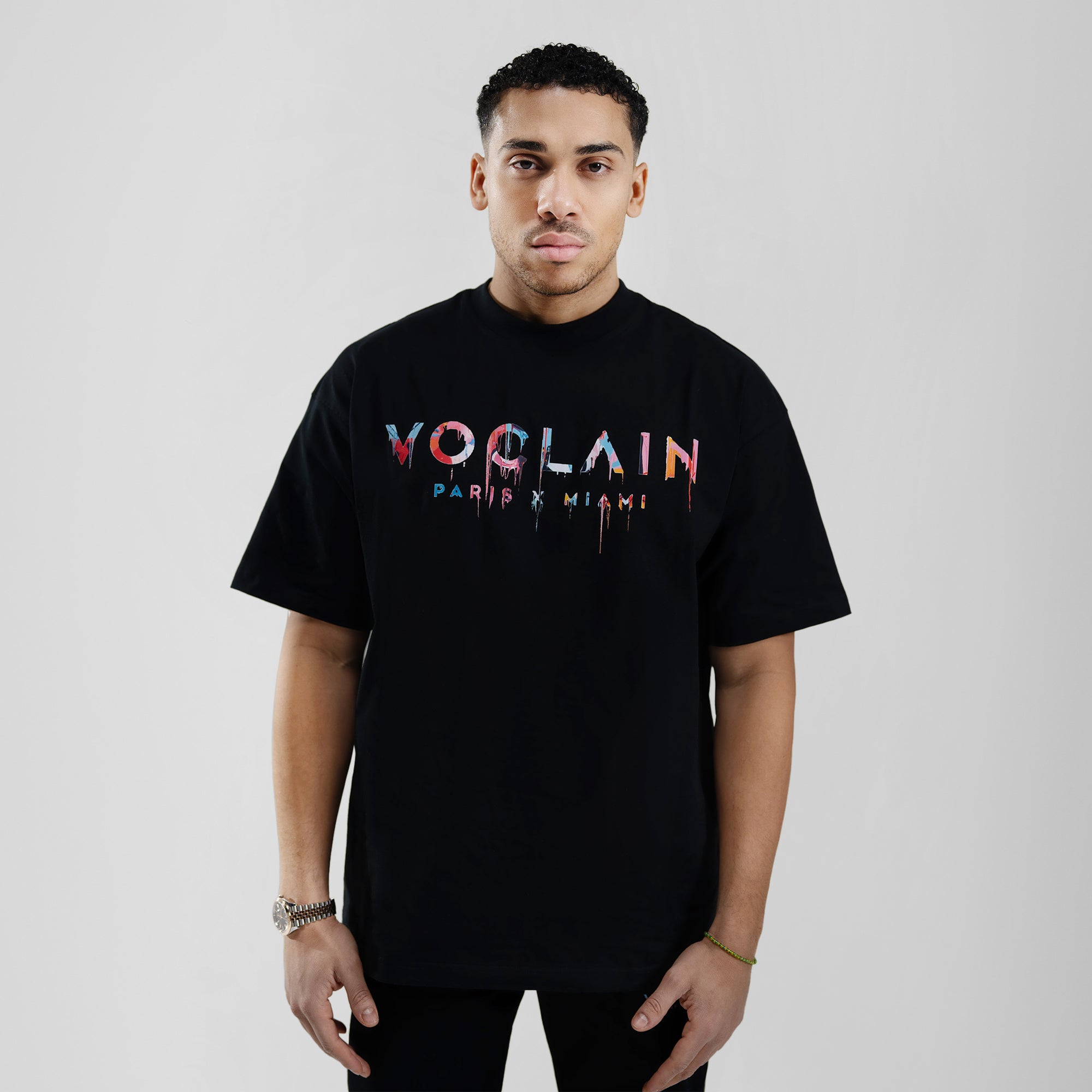 Voclain T-Shirt Oversized Black - Graffiti Drip Paris X Miami